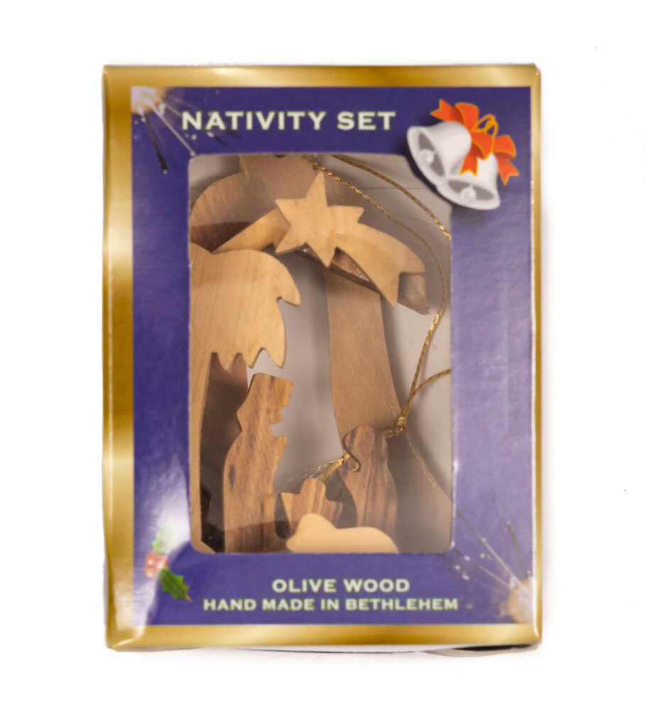 Ornament Nativity Olive Wood - My Bethlehem Crafts - The Holy Land